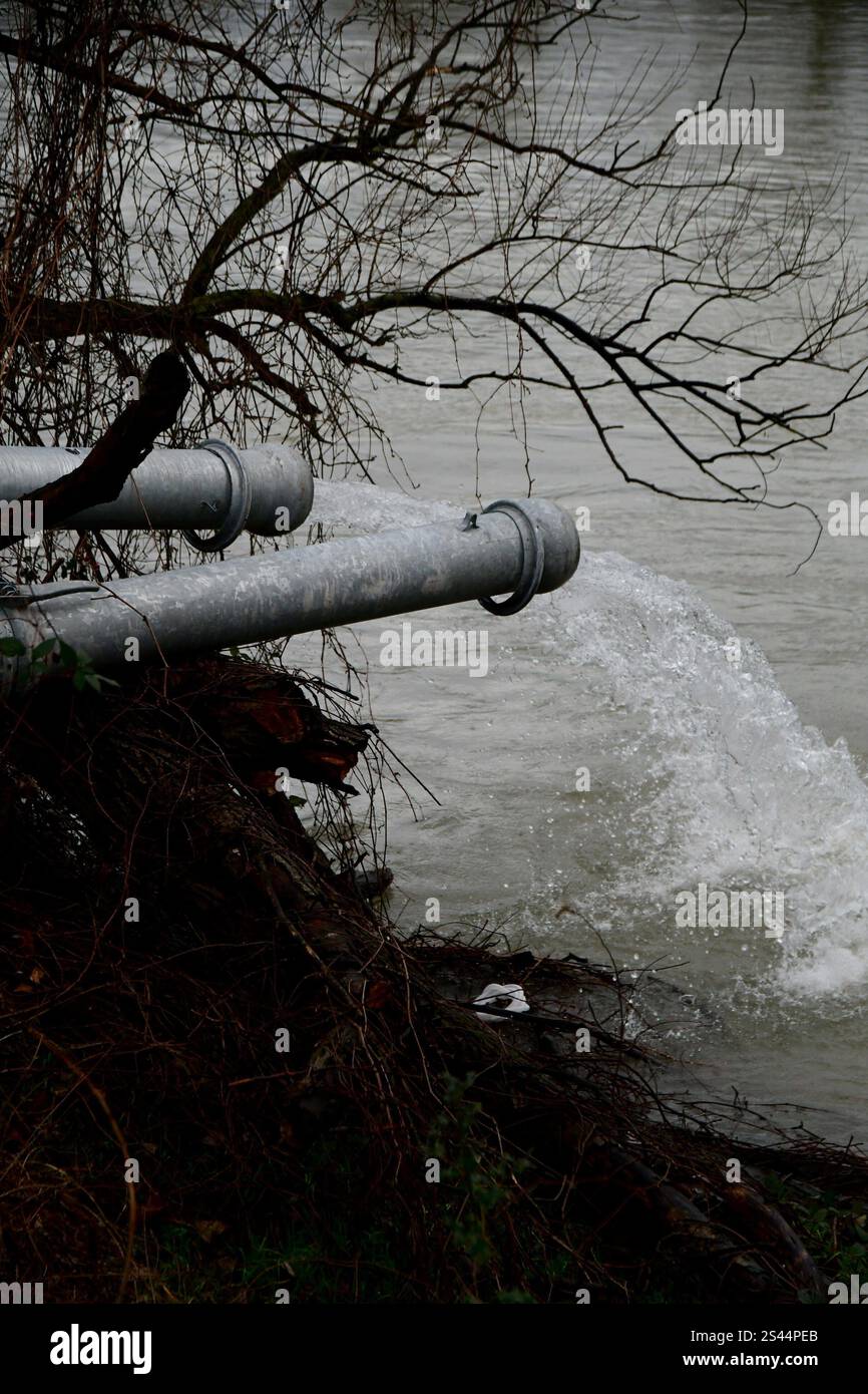 Vaulx En Velin, Rhone, France. 9th Jan, 2025. Pumping pipes for a ...