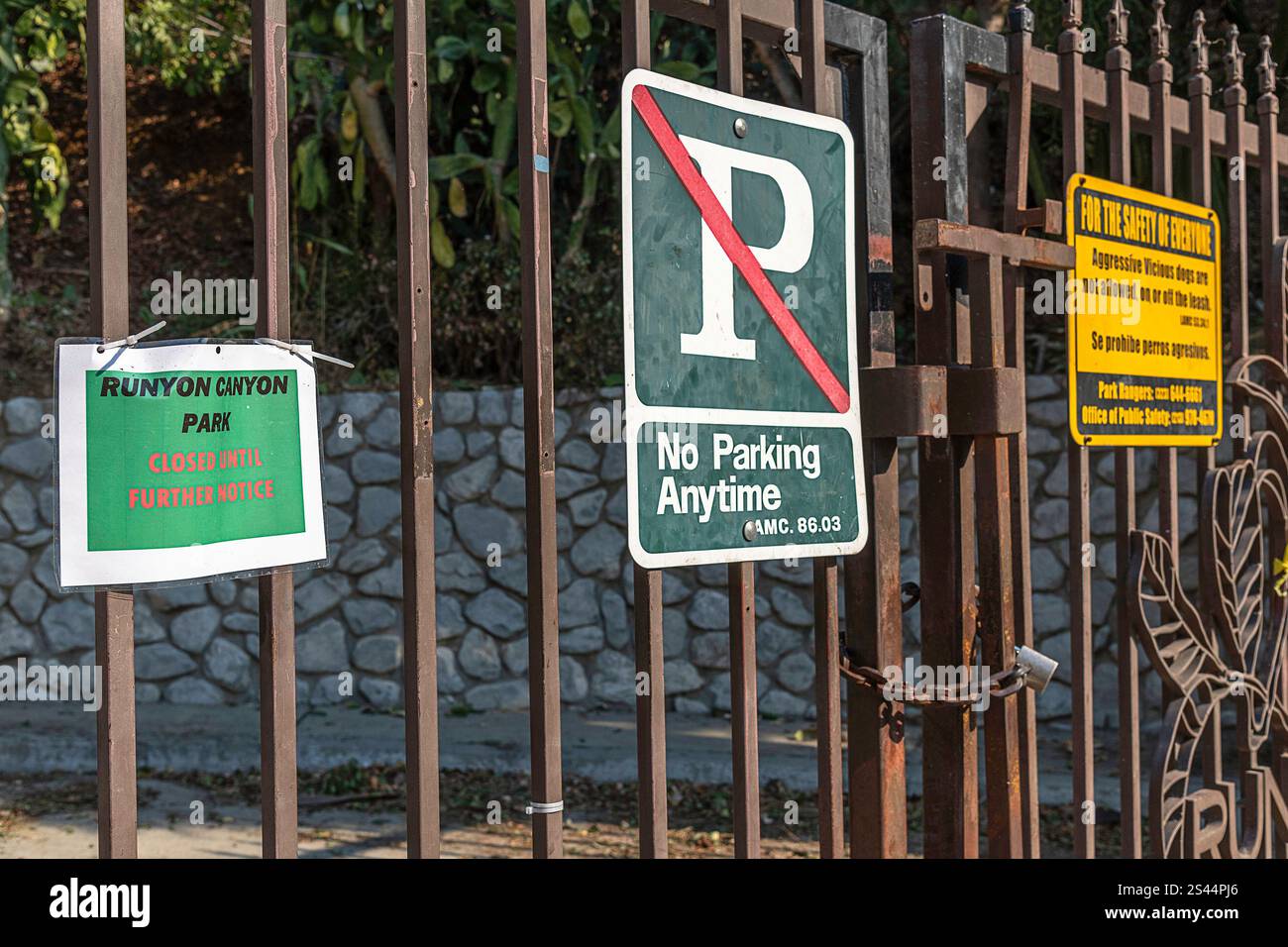 January 9, 2025: Los Angeles, CA, USA – The gate to Runyon Canyon ...