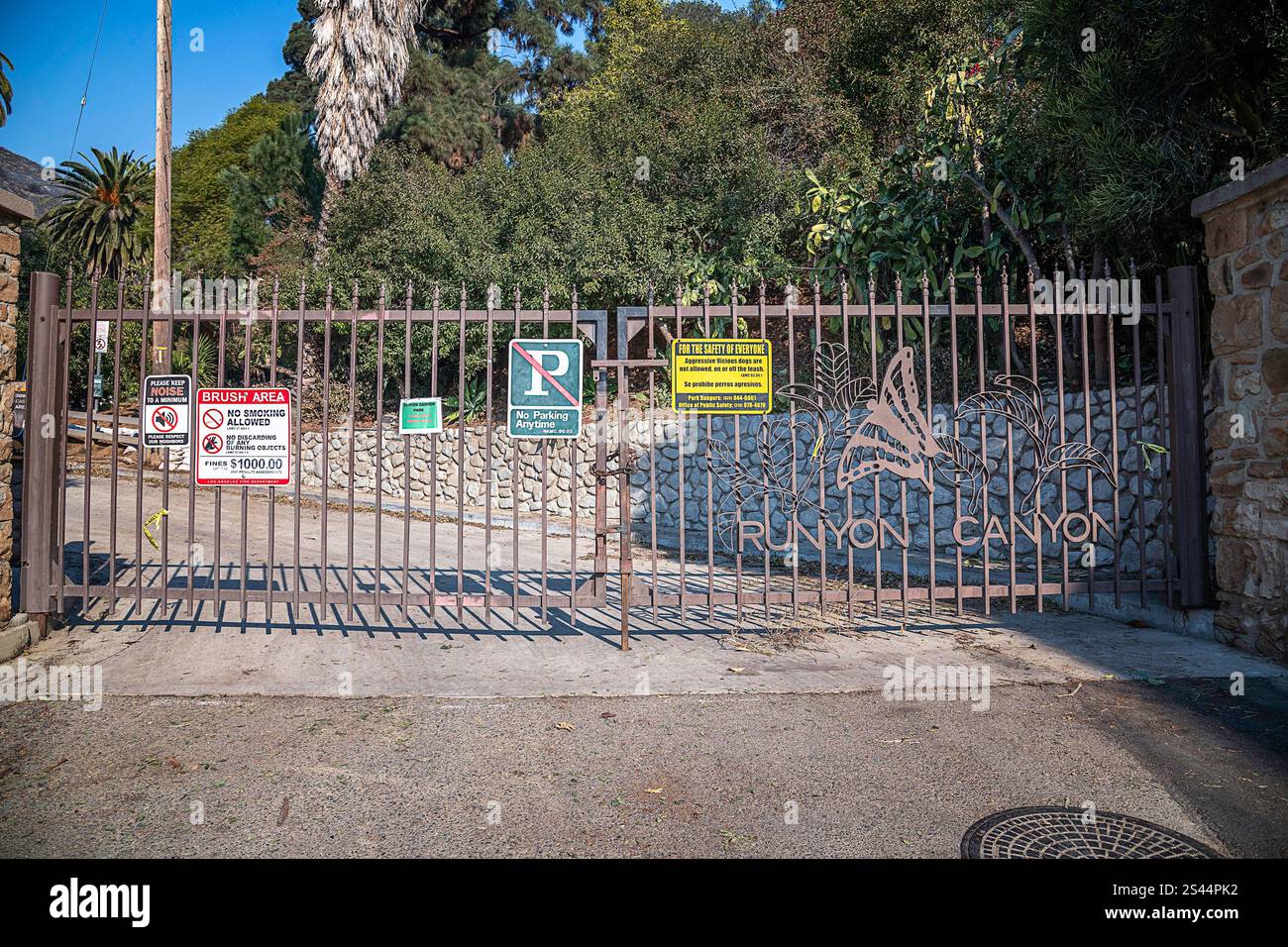 January 9, 2025: Los Angeles, CA, USA – The gate to Runyon Canyon ...