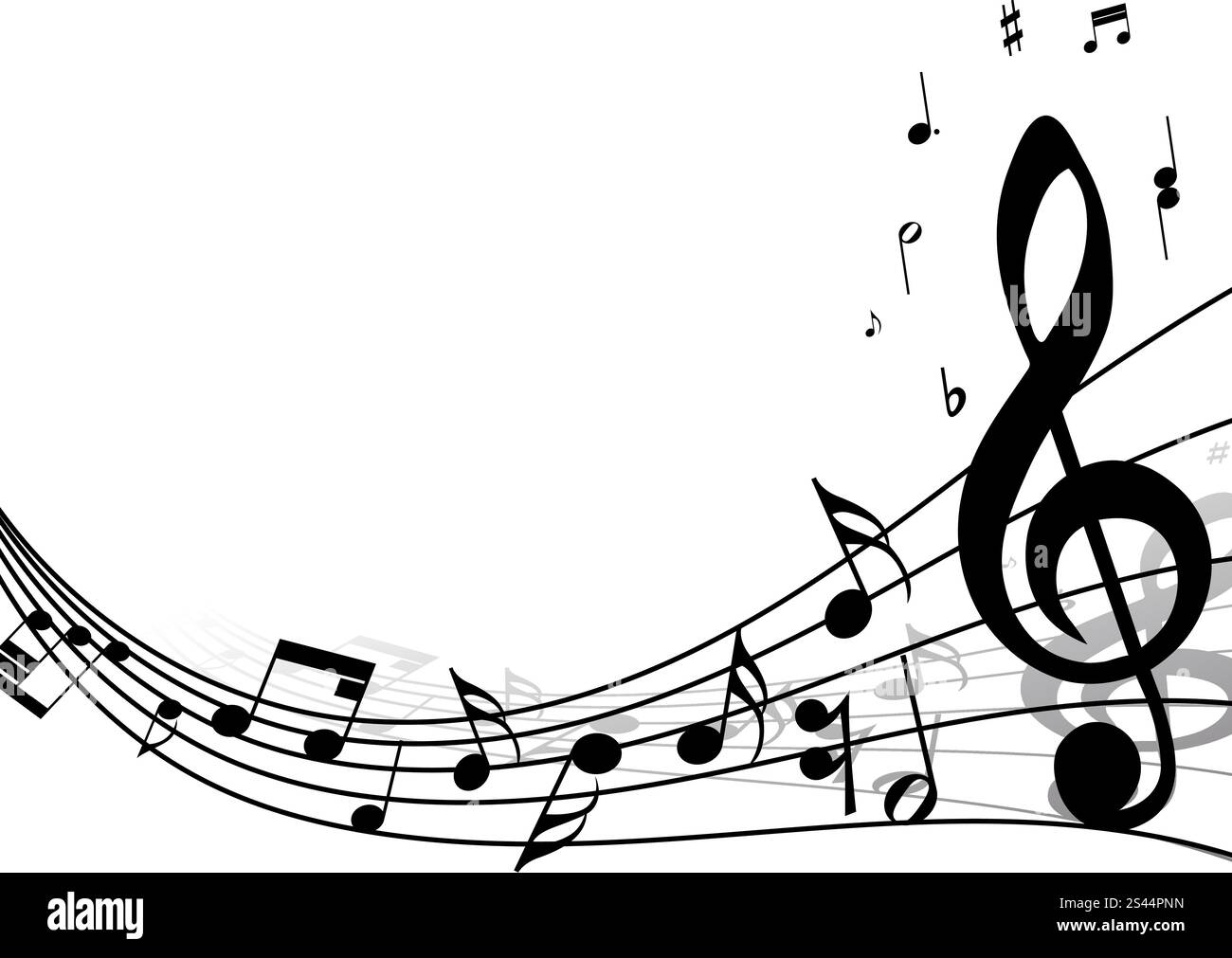 Vector musical notes staff background for design use Stock Vector Image ...
