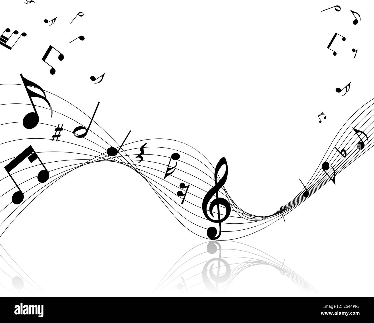 Vector musical notes staff background for design use Stock Vector Image ...