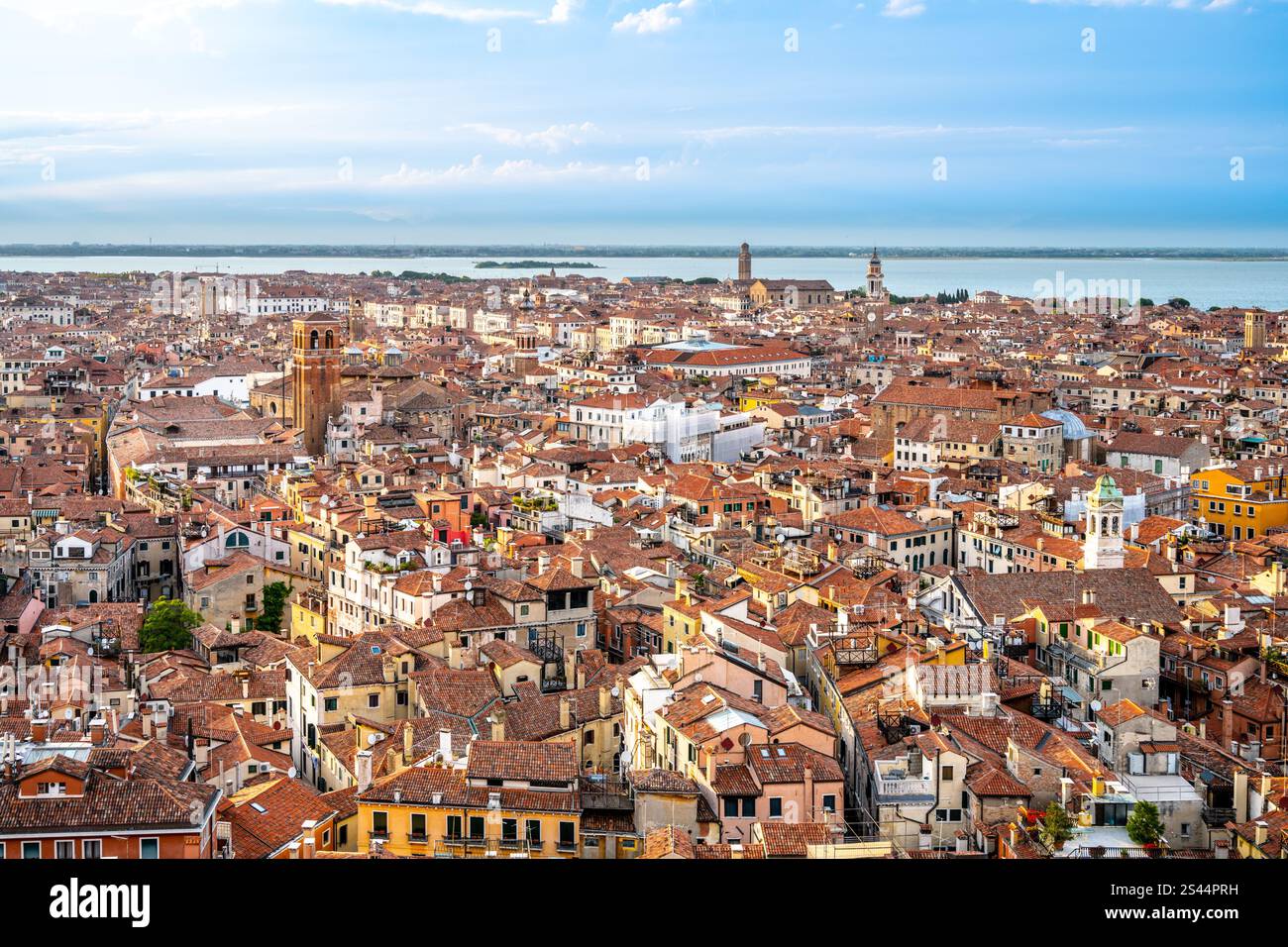 The picturesque rooftops of Venice showcase a maze of terracotta tiles ...