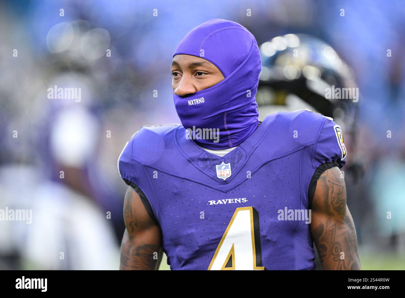 Baltimore Ravens wide receiver Zay Flowers looks on during pre-game ...