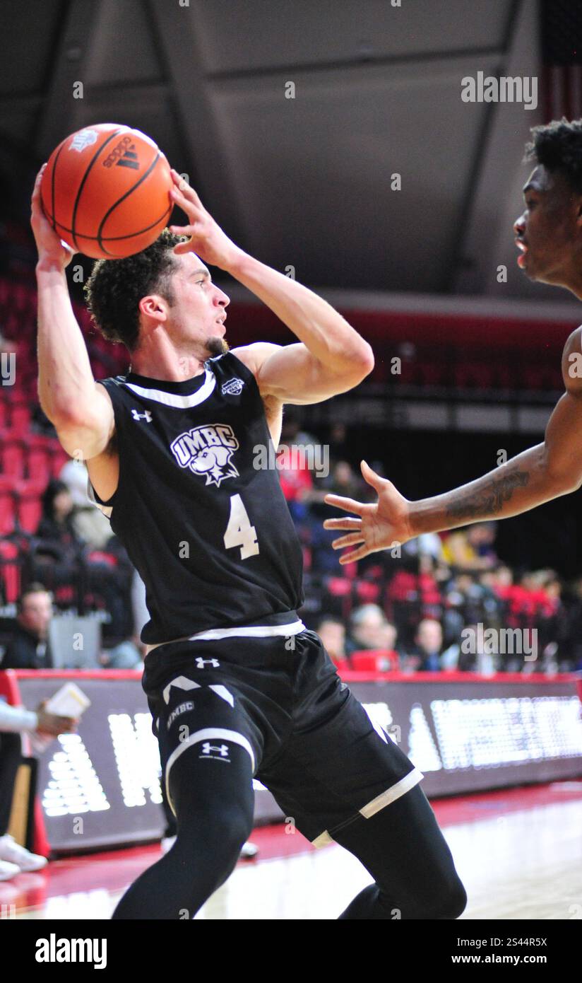 Newark, USA. 09th Jan, 2025. UMBC's Marlon Short (4) during the ...