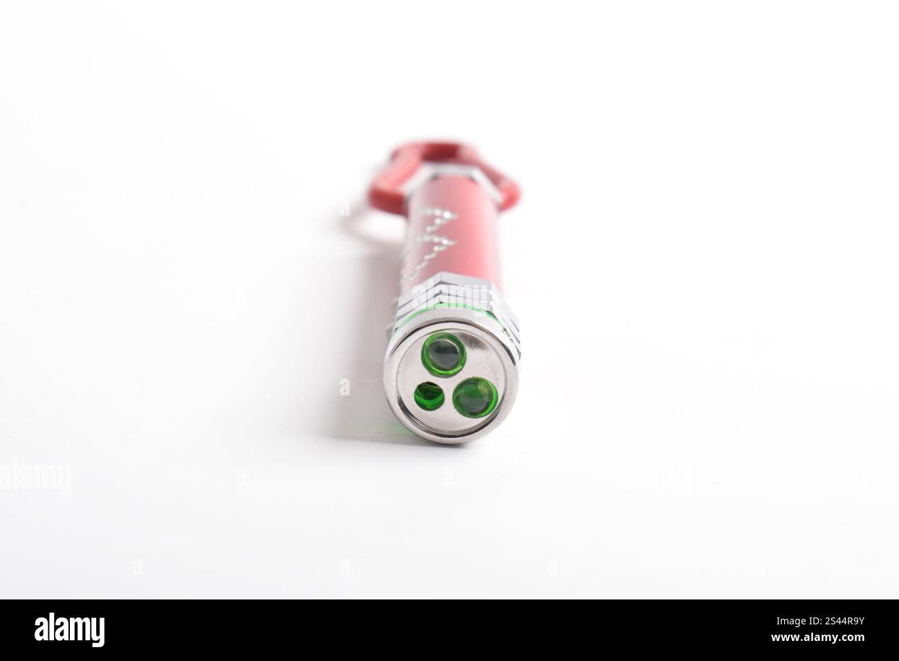 Laser pointer flashlight isolated on white background. Laser pointer ...