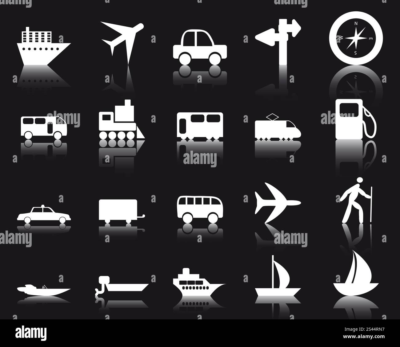 Transportation set of different vector web icons Stock Vector Image ...