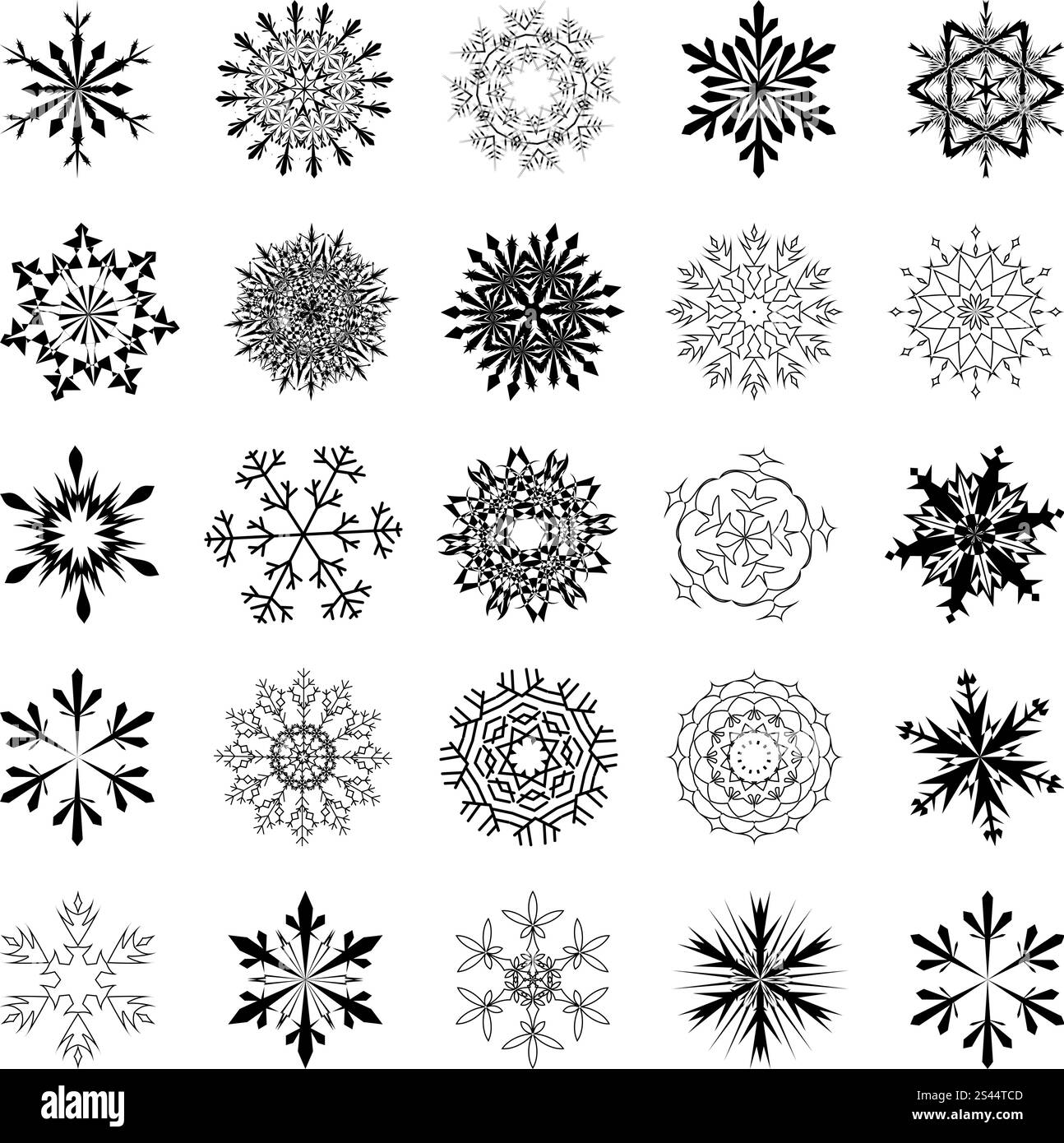 Collection of vector snowflakes in different shape Stock Vector Image ...
