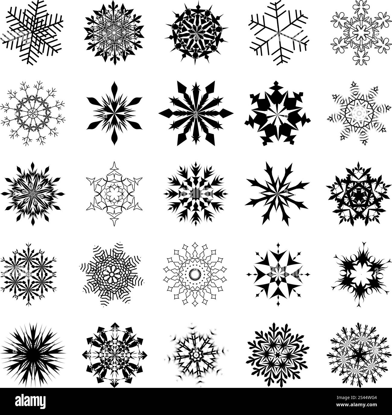 Collection of vector snowflakes in different shape Stock Vector Image ...