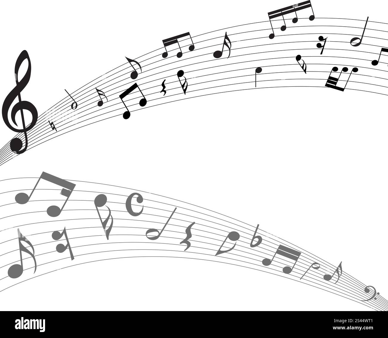 Vector musical notes staff background for design use Stock Vector Image ...