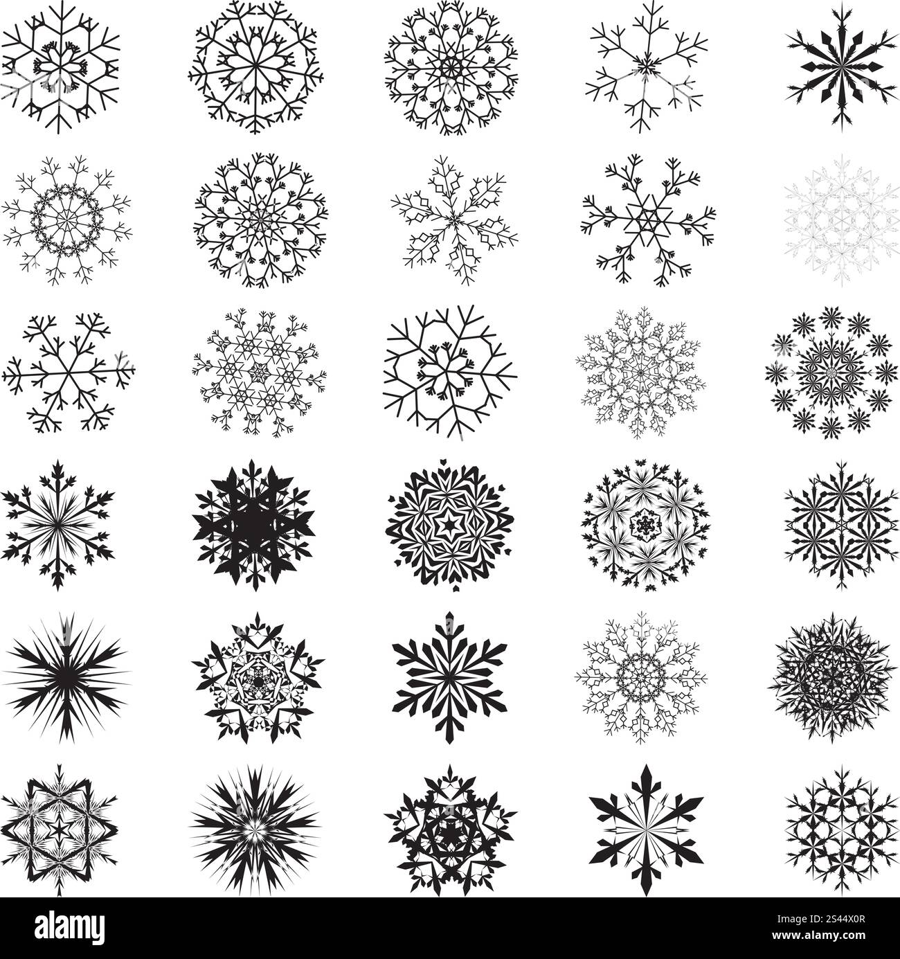 Collection of vector snowflakes in different shape Stock Vector Image ...