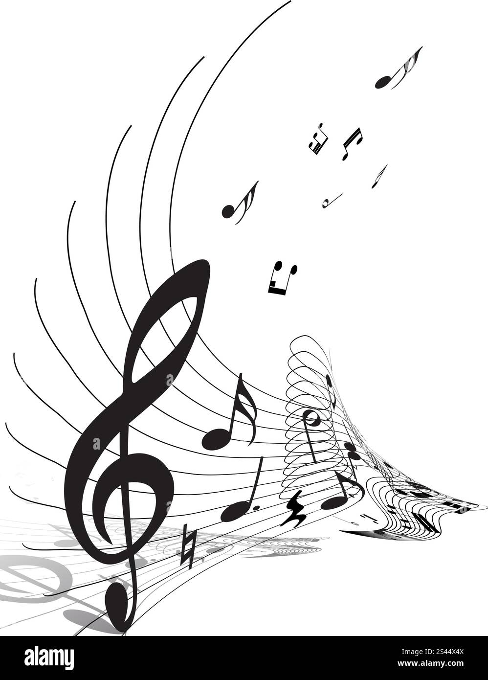 Vector musical notes staff background for design use Stock Vector Image ...