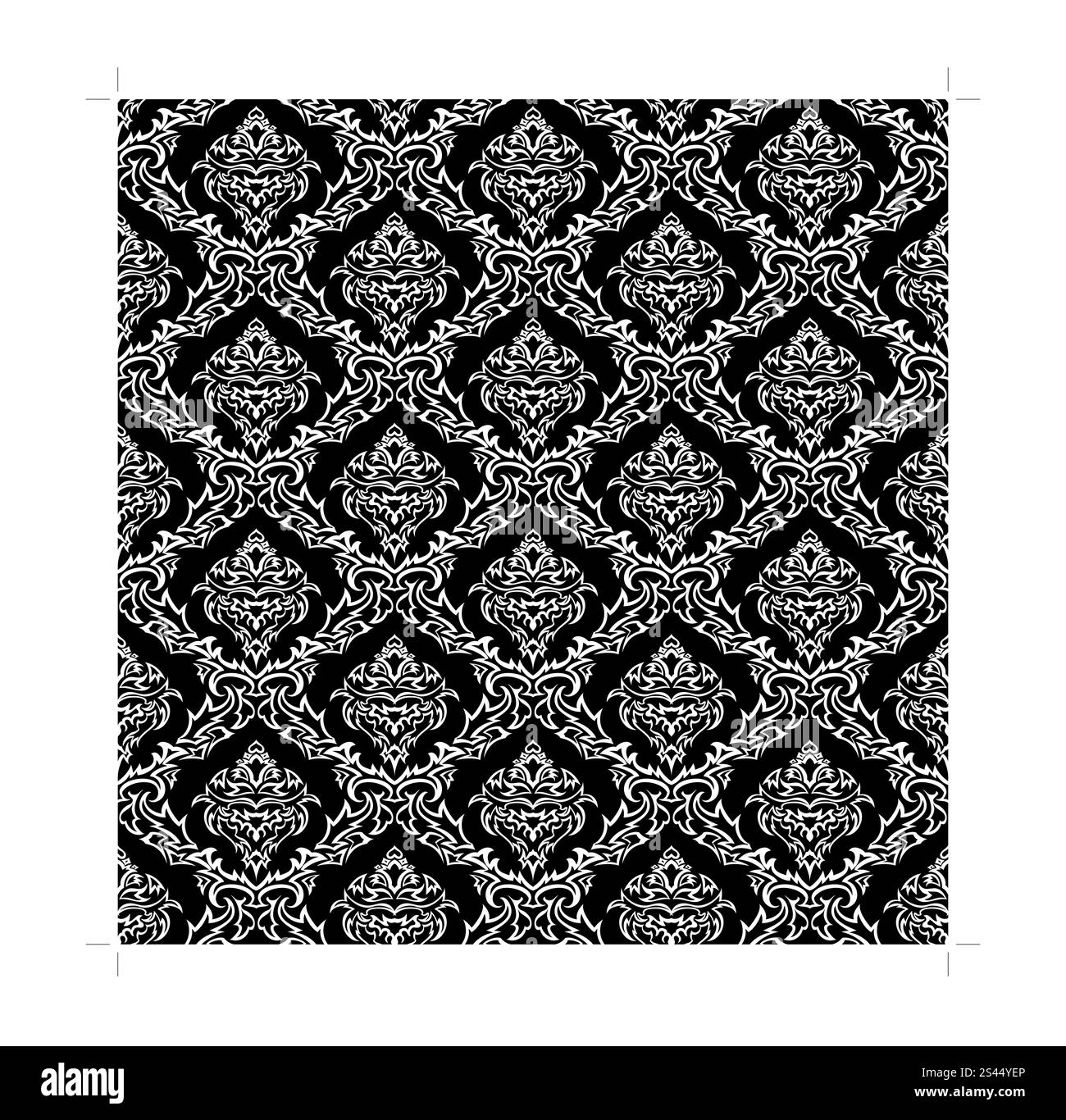 Damask seamless vector background. For easy making seamless pattern ...