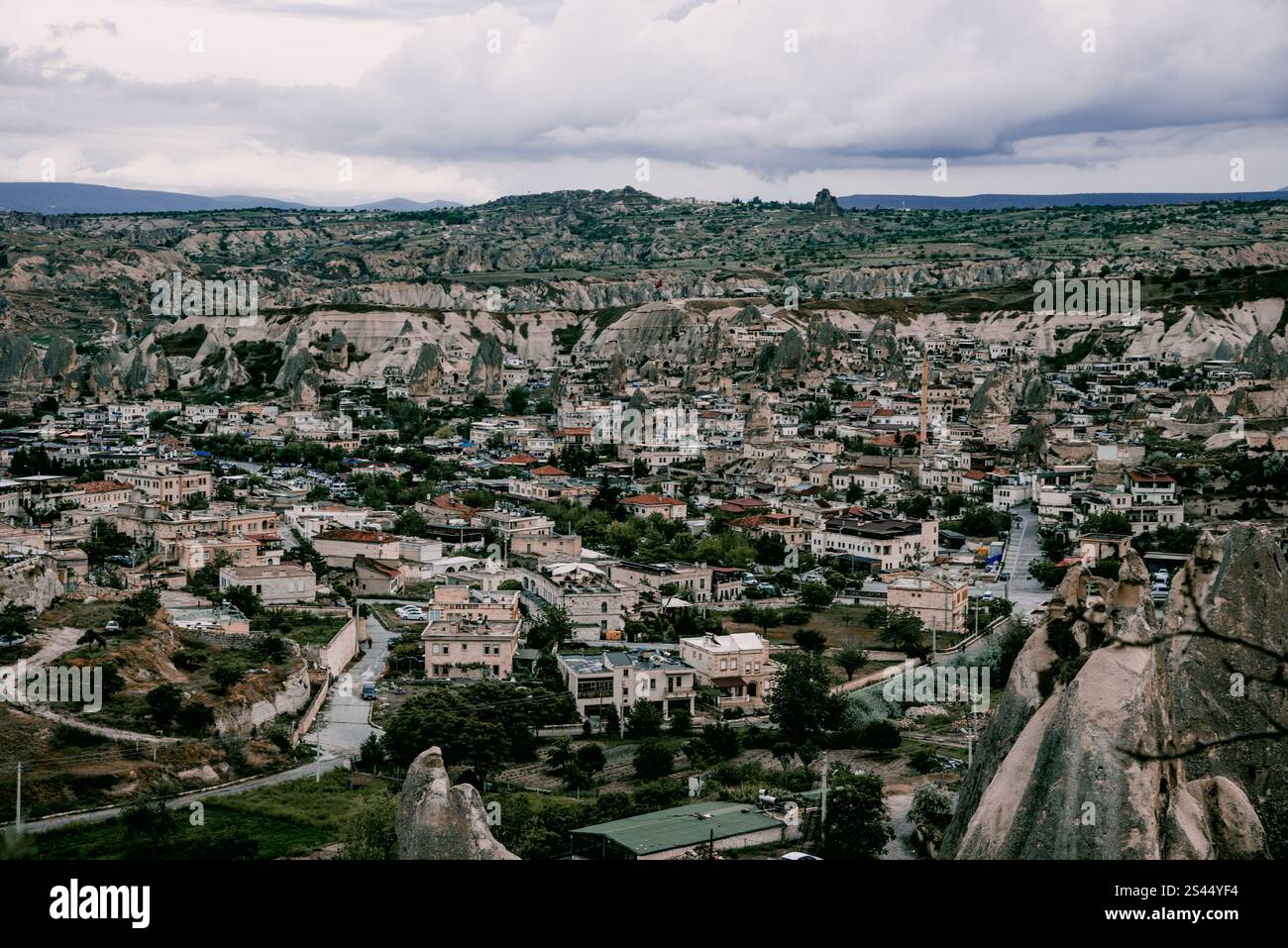 Residential town buildings, city landscape, modern urban downtown ...