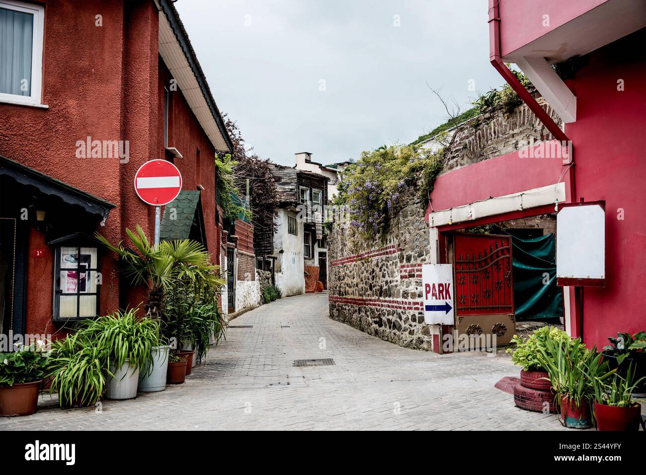 Residential town buildings, city landscape, modern urban downtown ...