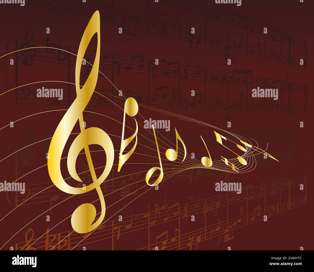 Vector musical notes staff background for design use Stock Vector Image ...