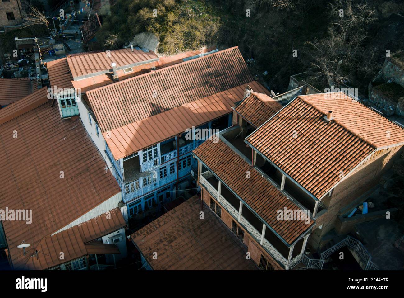 Residential town buildings, city landscape, modern urban downtown ...
