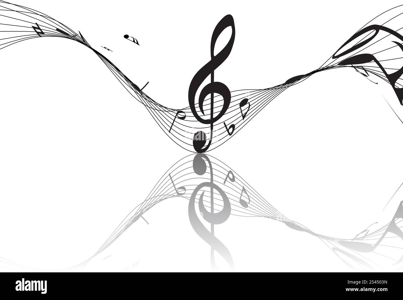 Vector musical notes staff background for design use Stock Vector Image ...