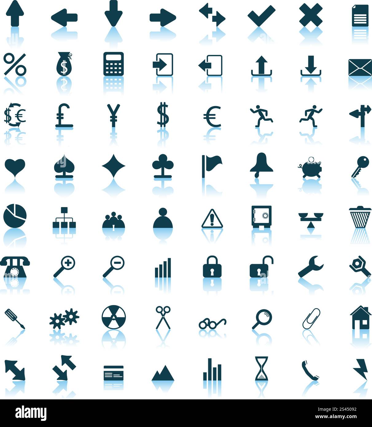 Biggest collection of different icons for using in web design Stock ...