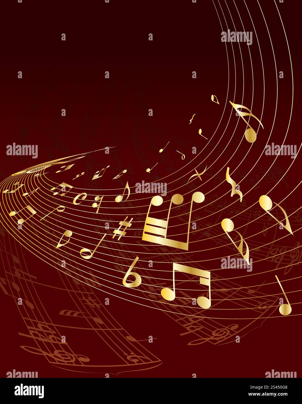 Vector musical notes staff background for design use Stock Vector Image ...