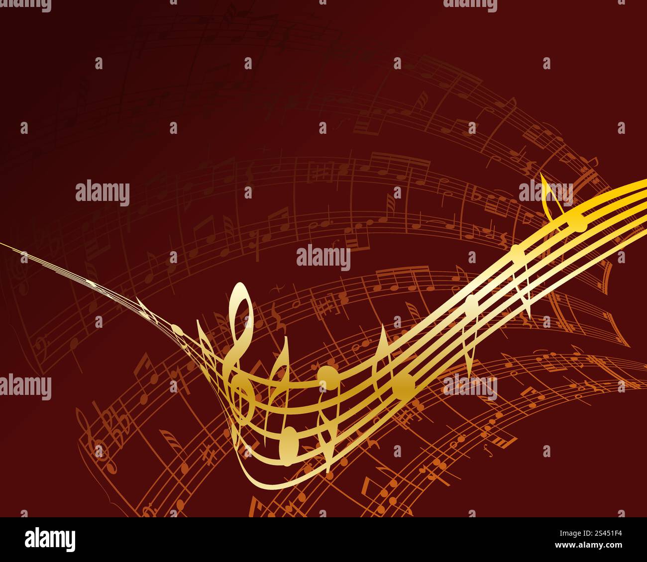 Vector musical notes staff background for design use Stock Vector Image ...