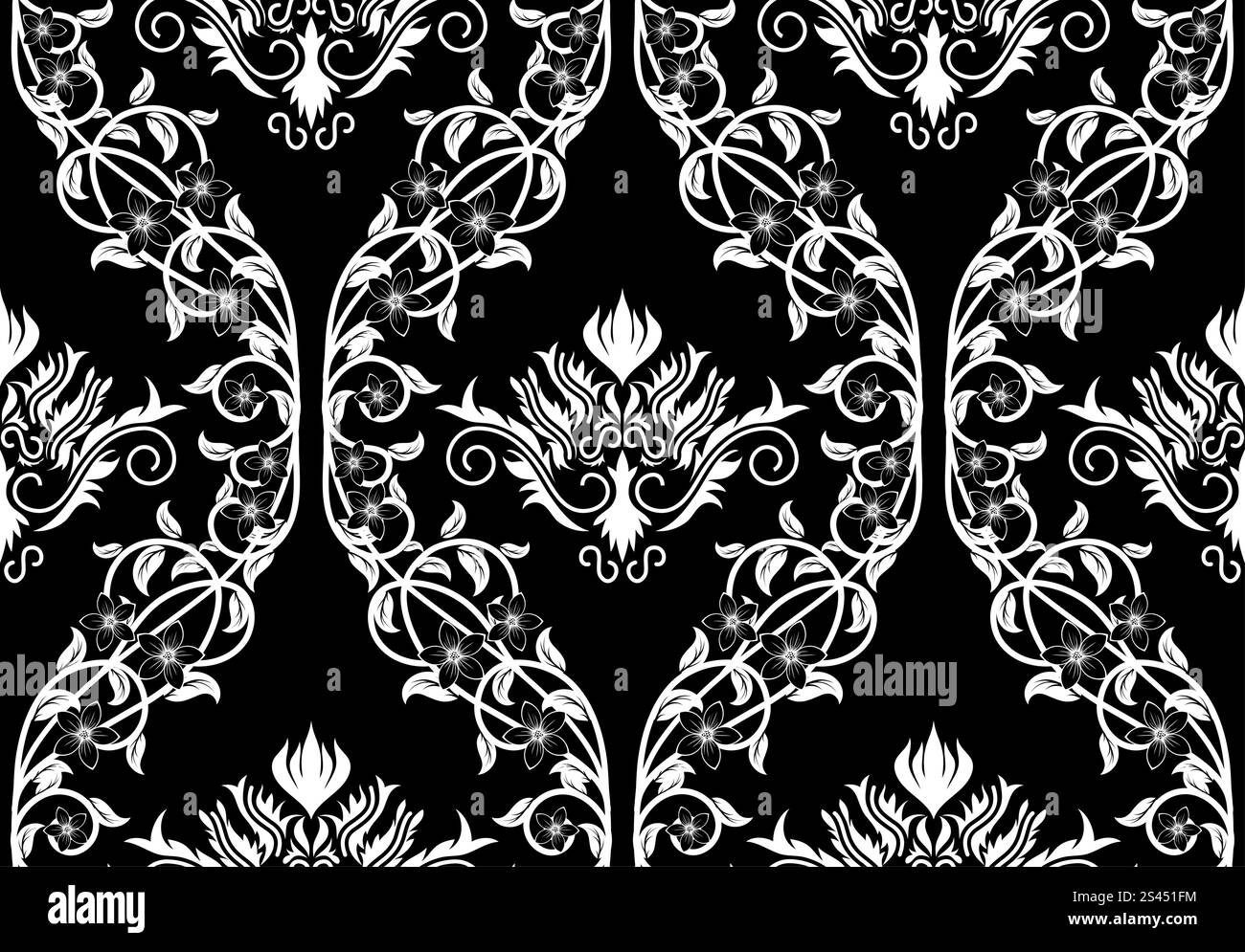 Damask seamless vector background. For easy making seamless pattern ...
