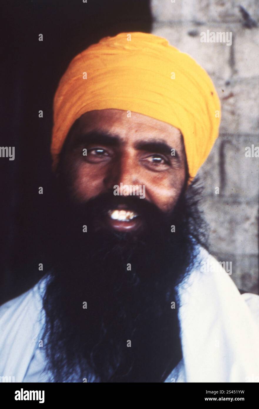 Sant Jarnail Bhindranwale, pictured in the Golden Temple complex in ...