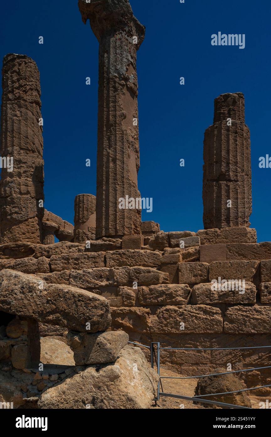 Fluted columns of the Ancient Greek Temple of Asclepius in the Valley ...