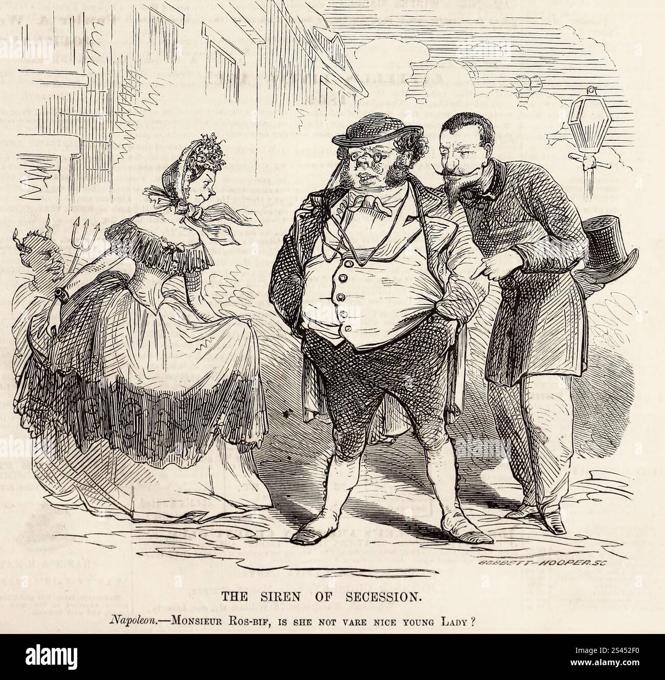 The Siren of Secession - Political Cartoon, 1859 Stock Photo - Alamy