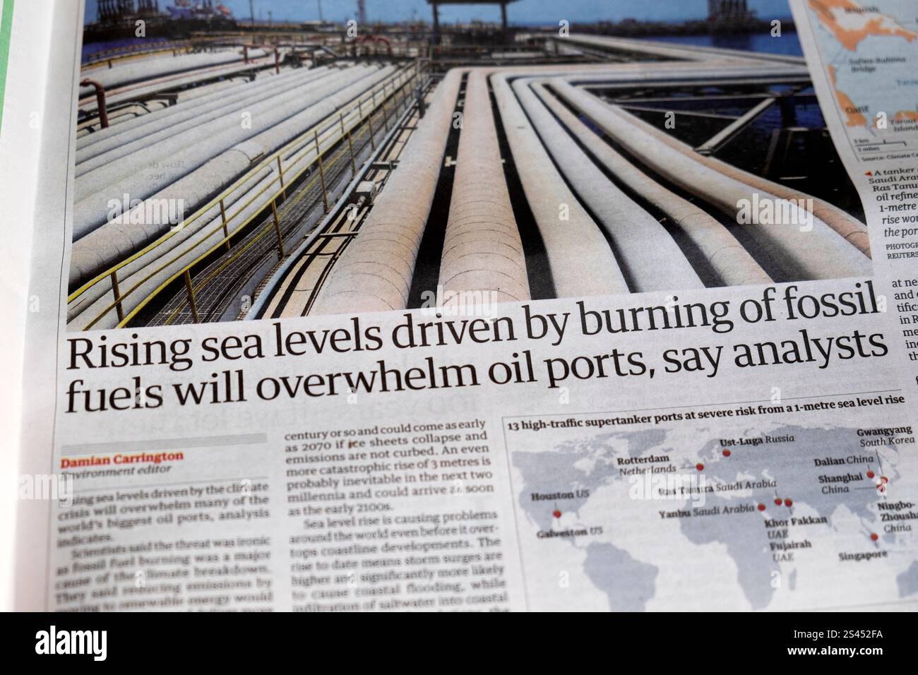'Rising sea levels driven by burning of fossil fuels will overwhelm oil ...