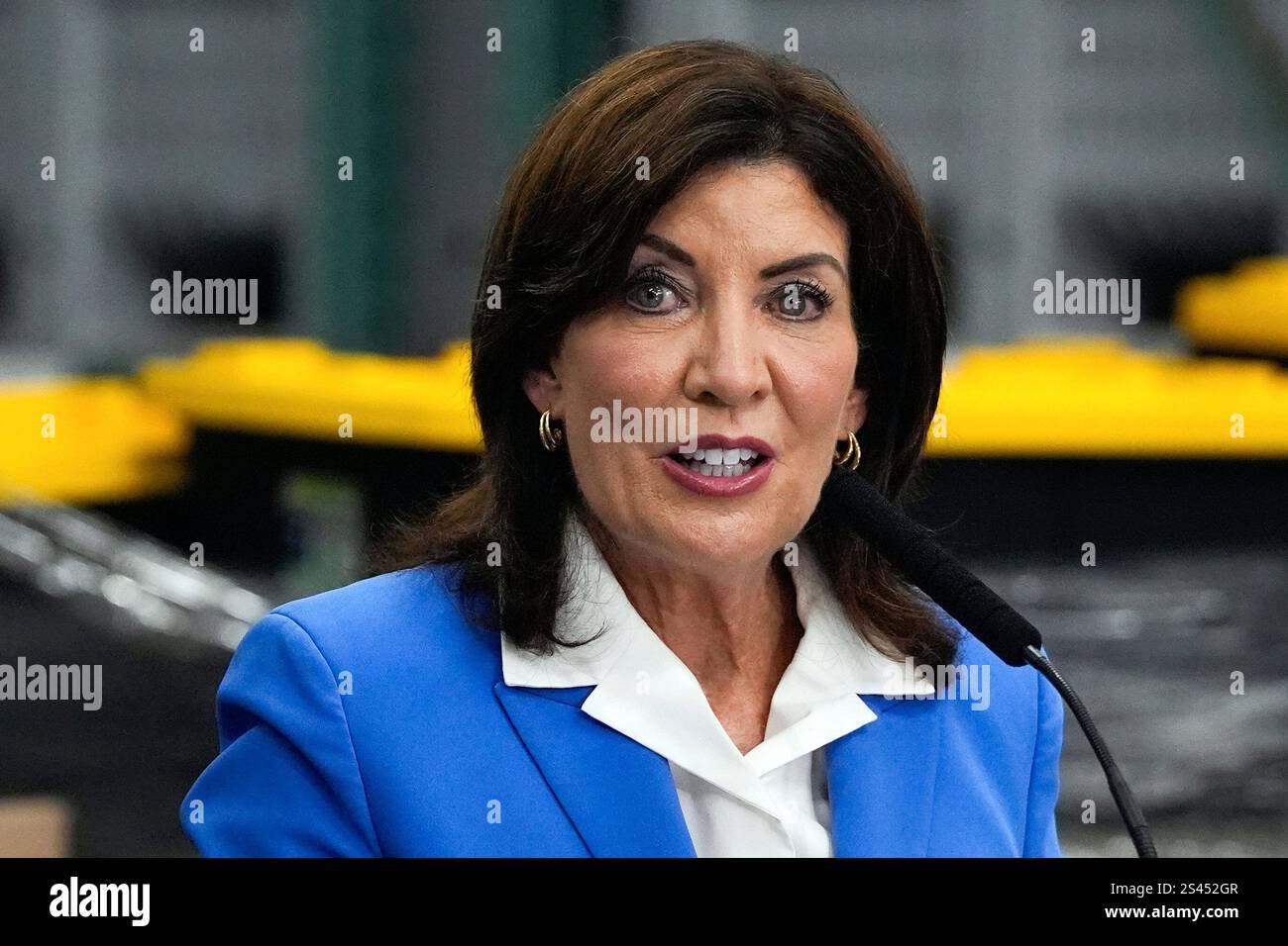 New York Gov. Kathy Hochul speaks at a press conference, Wednesday ...