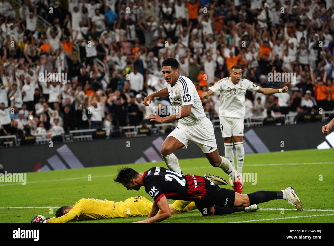 Real Madrid's Jude Bellingham? celebrates during the Spanish Super Cup ...