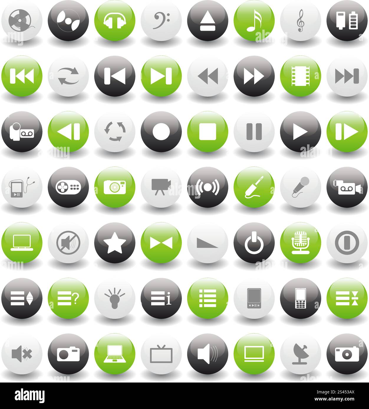 Vector collection of different music themes icons Stock Vector Image ...