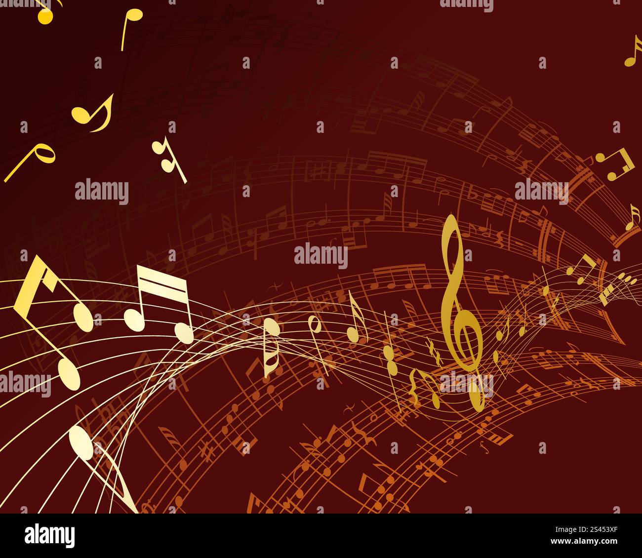 Vector musical notes staff background for design use Stock Vector Image ...