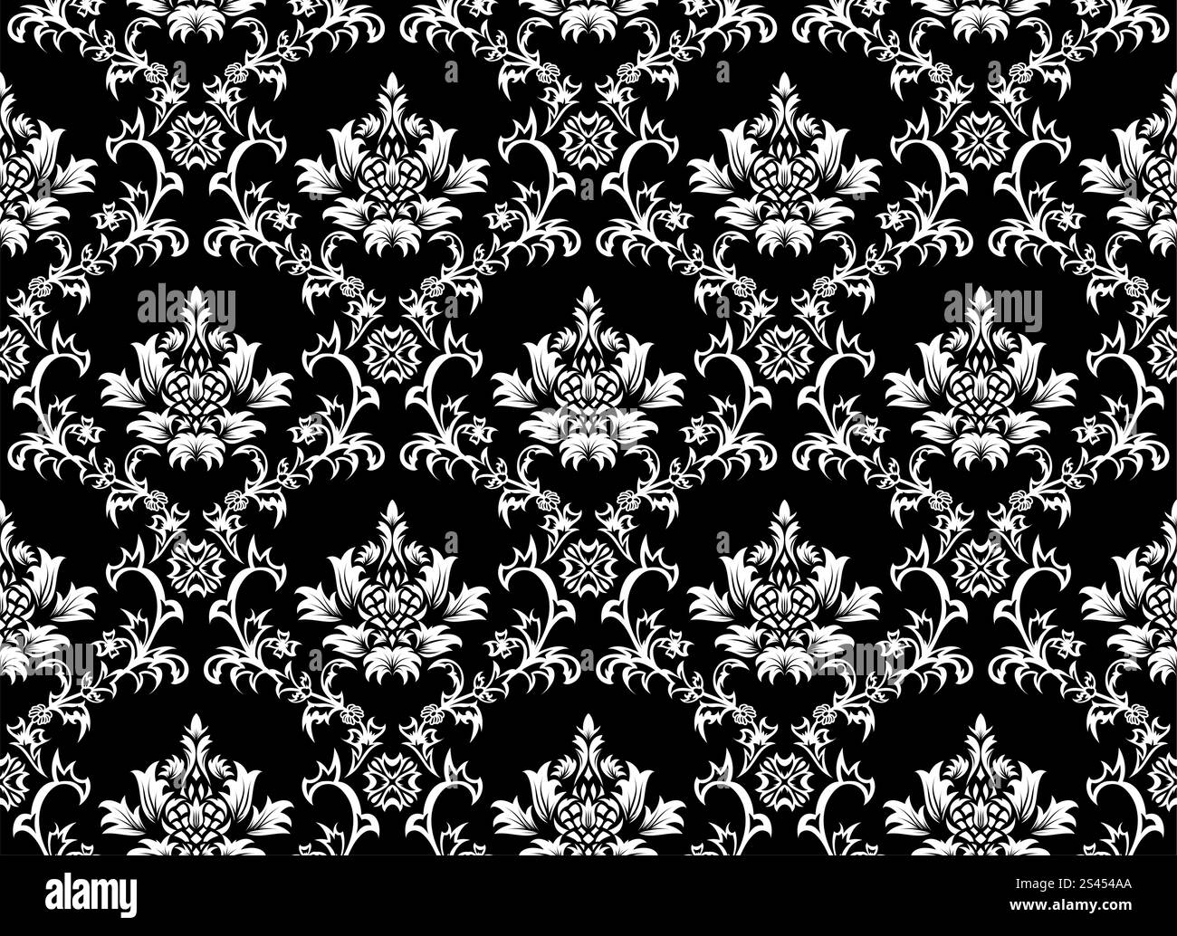 Damask seamless vector background. For easy making seamless pattern ...