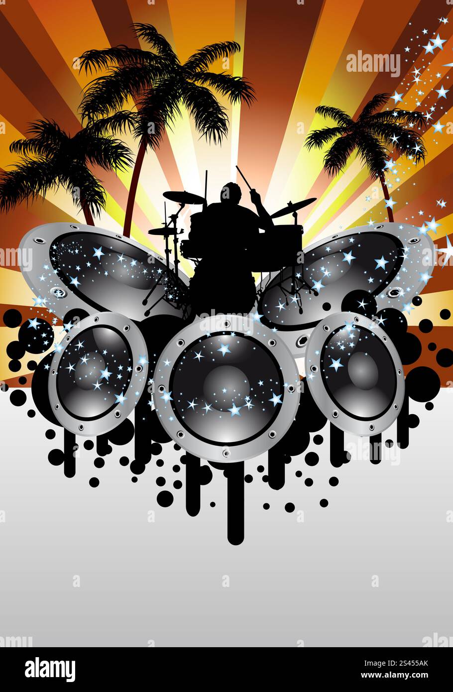 Rock group drummer. Vector illustration for design use Stock Vector ...
