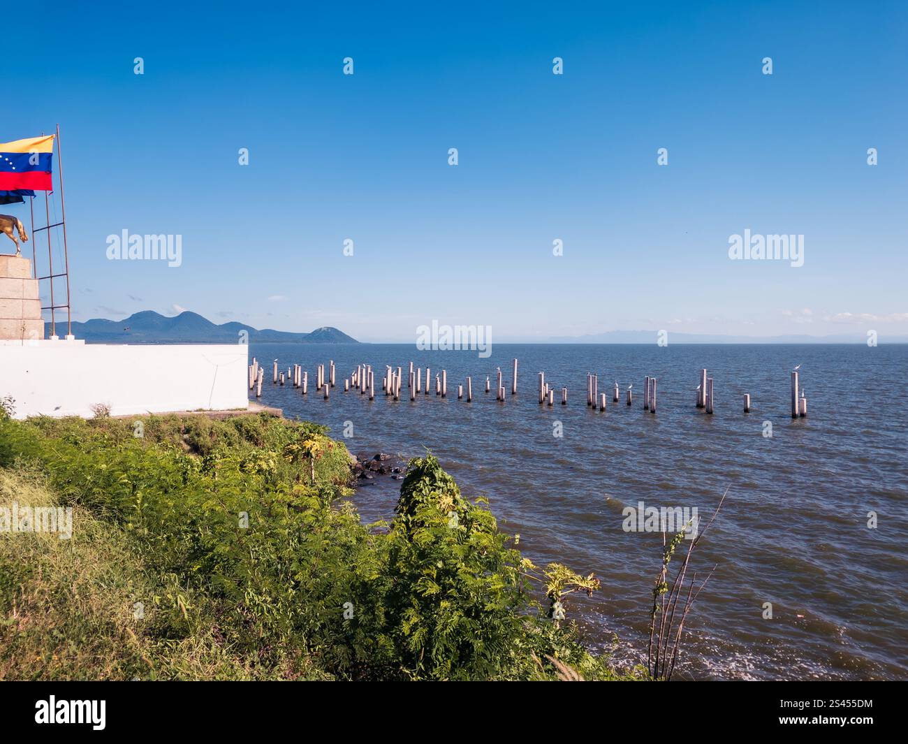Lake Xolotlán from Walk of Students Viewpoint, Nicaragua Square ...