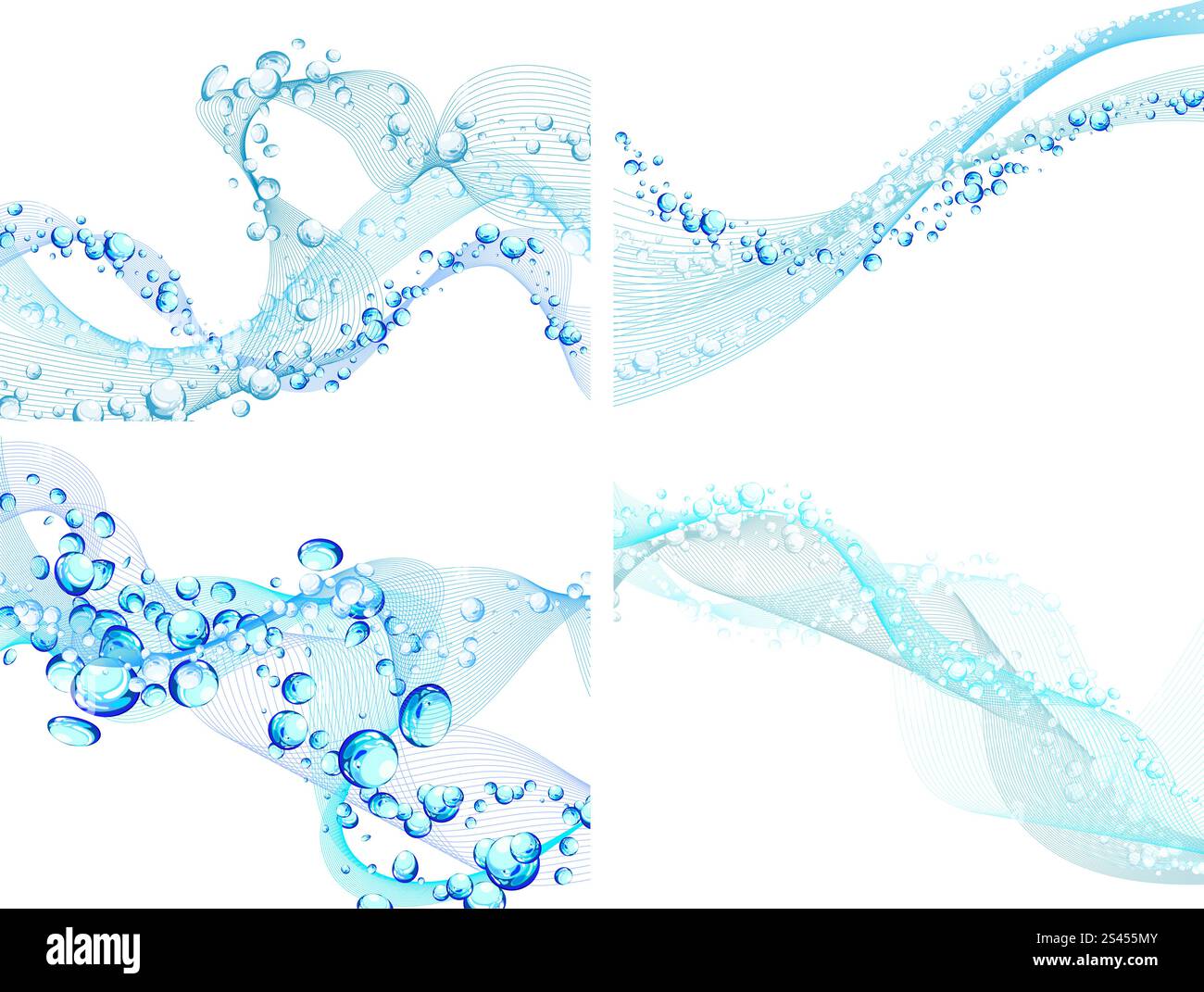 Abstract water vector backgrounds set with bubbles of air Stock Vector Image & Art - Alamy