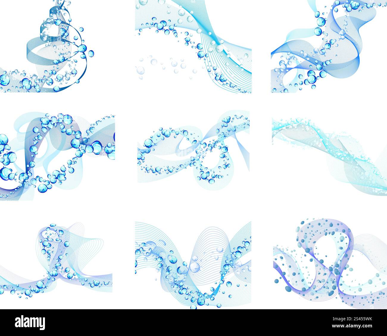 Abstract water vector backgrounds set with bubbles of air Stock Vector ...