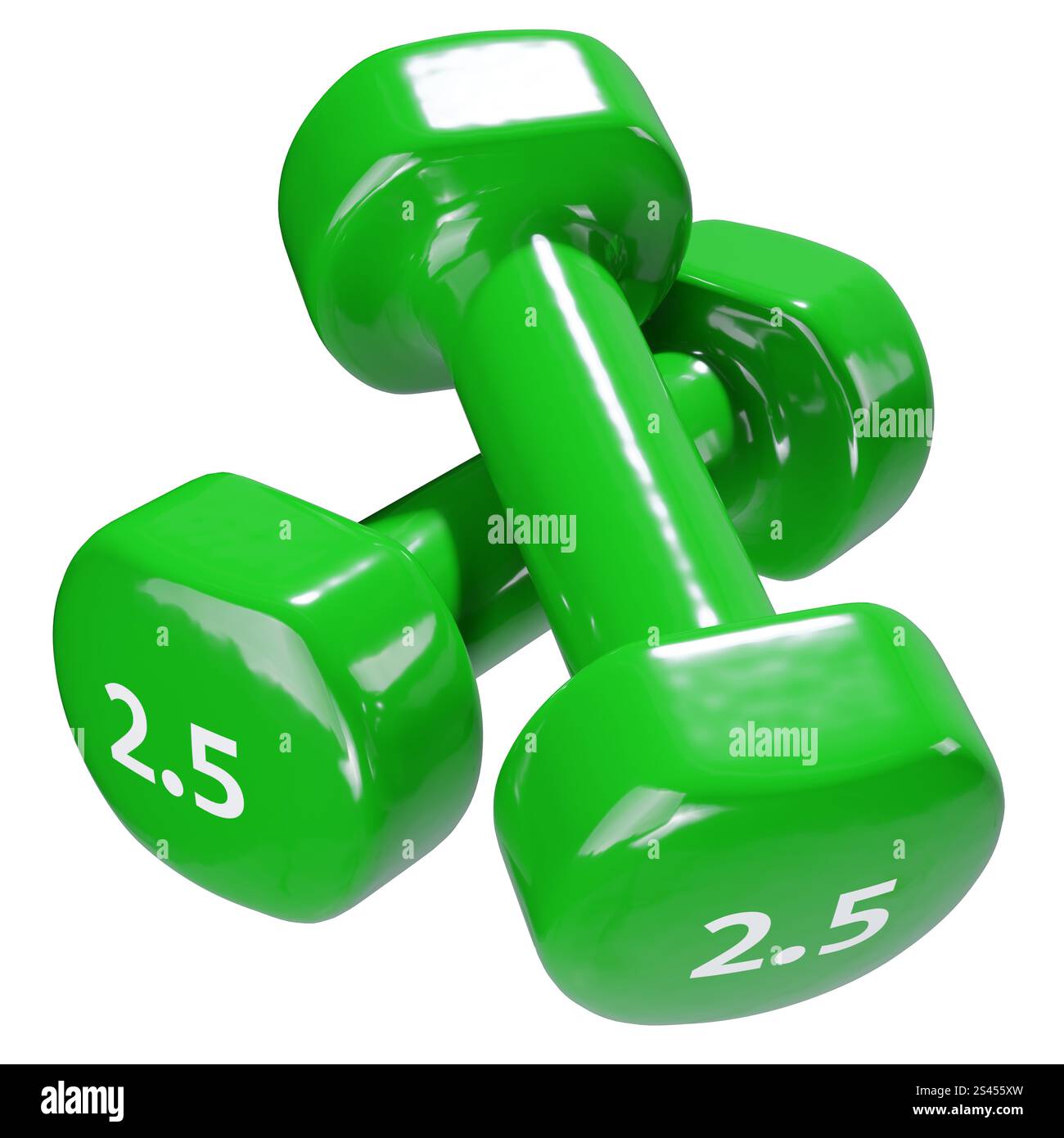 Round vinyl rubber Dumbbells, weightlifting gym equipment side view ...