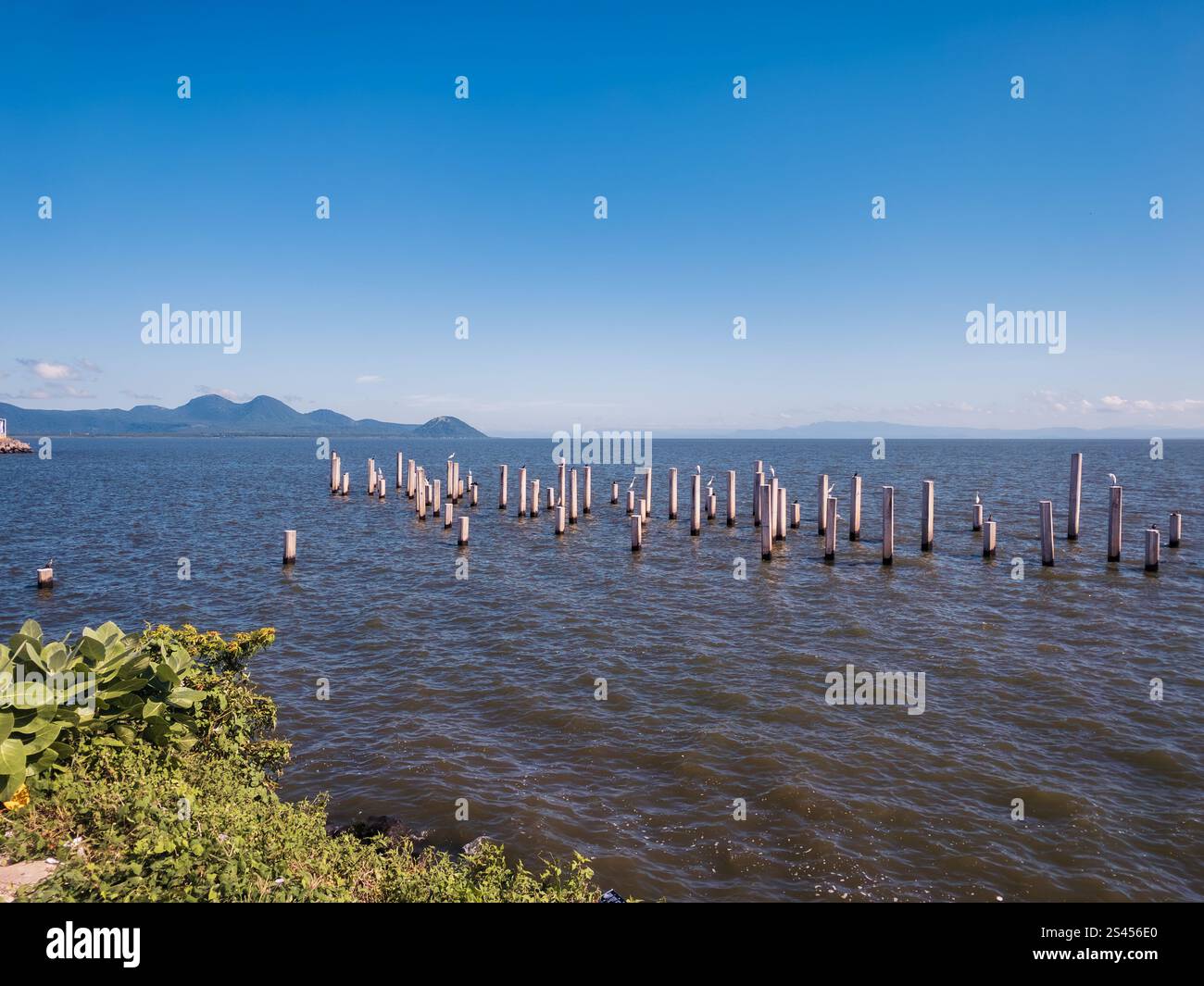 Lake Xolotlán from Walk of Students Viewpoint, Nicaragua Square ...