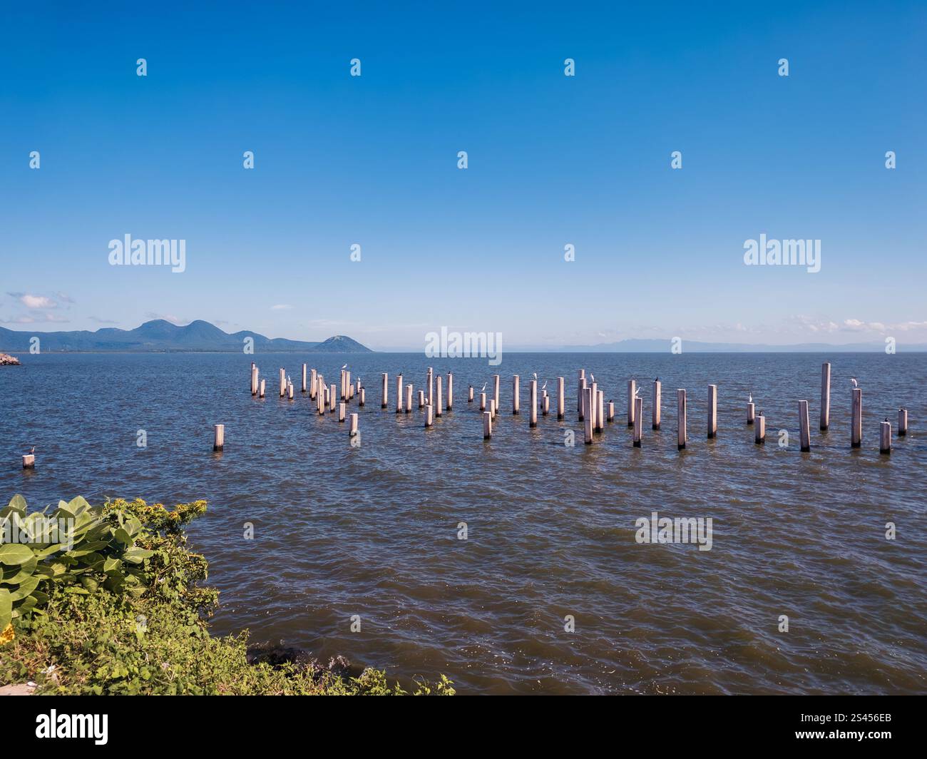 Lake Xolotlán from Walk of Students Viewpoint, Nicaragua Square ...