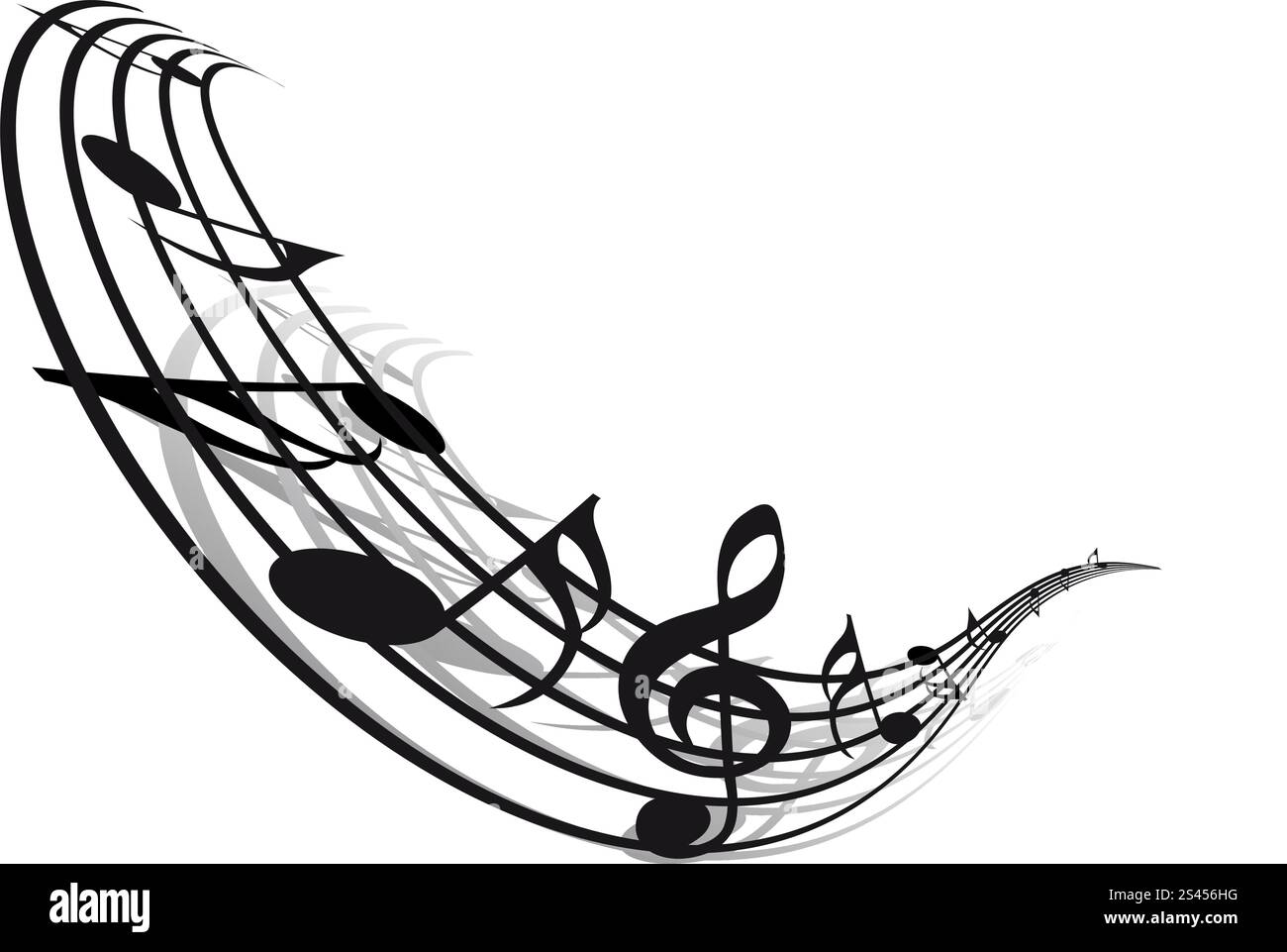 Vector musical notes staff background for design use Stock Vector Image ...