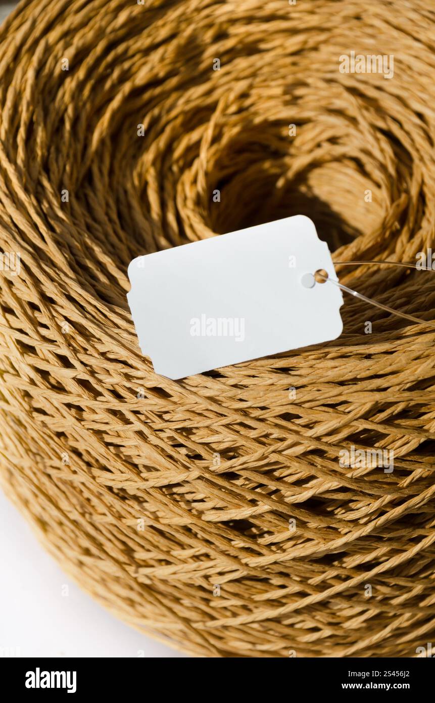 Mustard colored raffia. Eco material for handmade work Stock Photo - Alamy