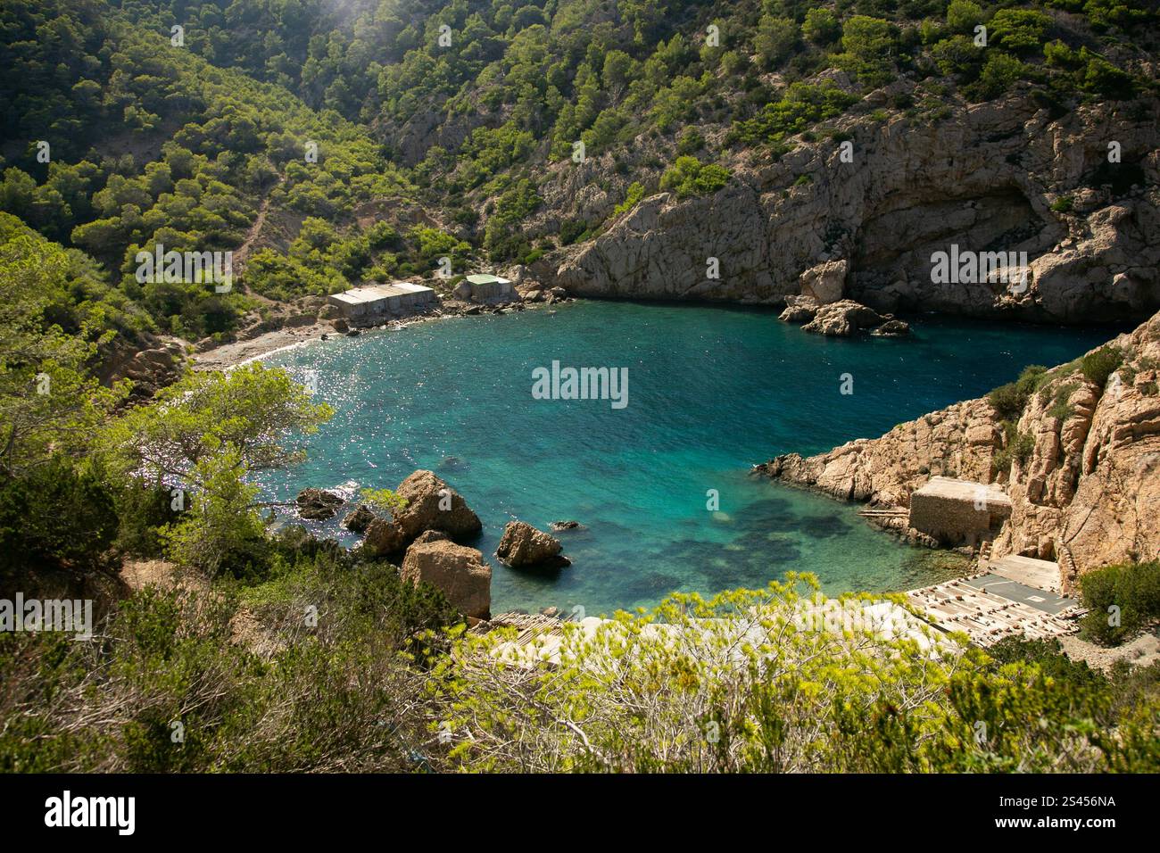 Beautiful wild beach of Es Portitxol on the island of Ibiza Stock Photo ...