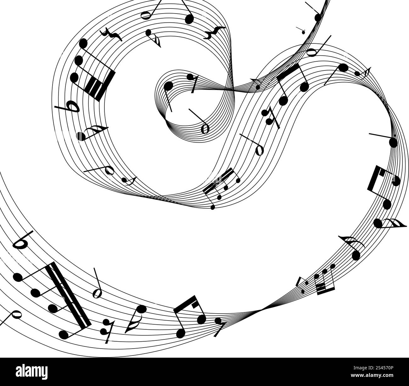 Vector musical notes staff background for design use Stock Vector Image ...