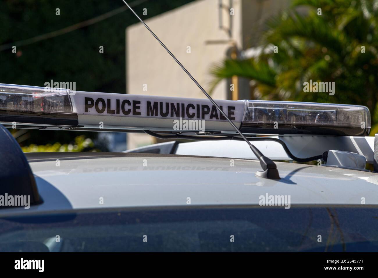 French police light bar with "Police Municipale" written in french ...