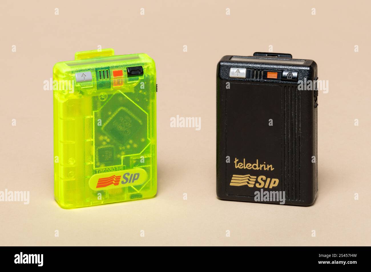 Pavia, Lombardy, Italy - November 2, 2024: Motorola “White Label” Pager ...