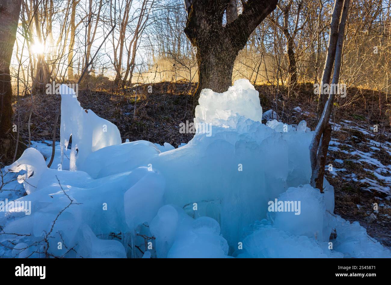Light from the sun passing through blocks of ice Stock Photo - Alamy