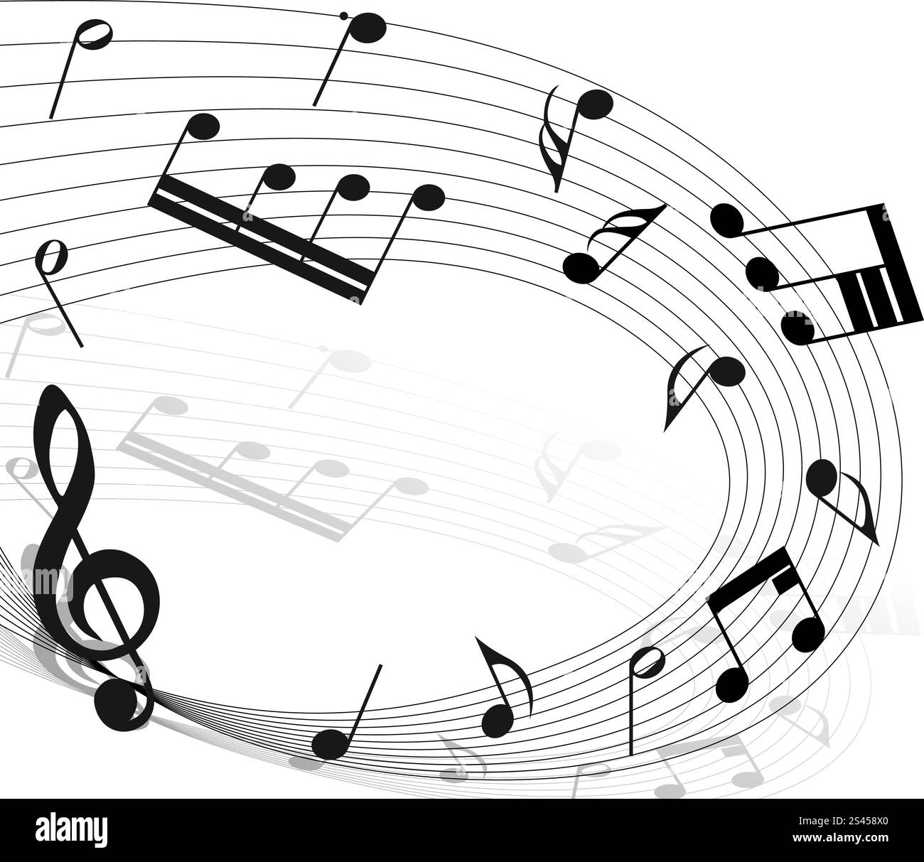 Vector musical notes staff background for design use Stock Vector Image ...
