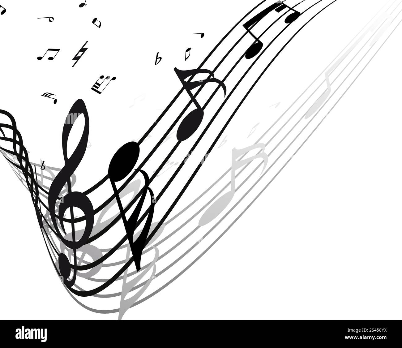 Vector musical notes staff background for design use Stock Vector Image ...